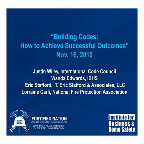 Building Codes – How to Achieve Successful Outcomes | PPT