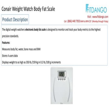 Conair weight watch body fat scale | PPTX