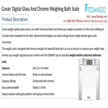 Conair weight watch body fat scale | PPTX