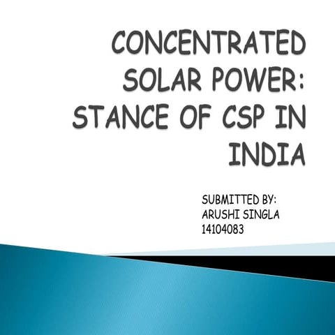 Solar Compound parabolic collector | PPTX