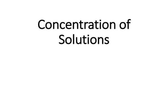 Preparation Of Solutions | PPTX | Chemistry | Science