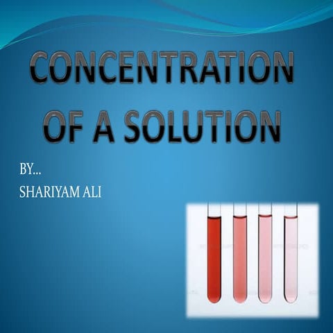 Concentration of a solution ||5. Acids, Bases and Salts || | PPT