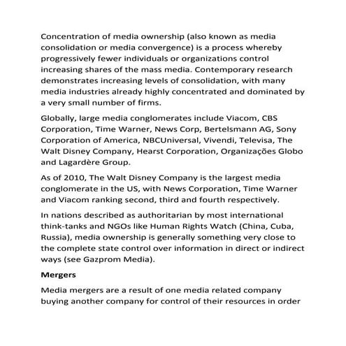 Concentration of media ownership | PDF