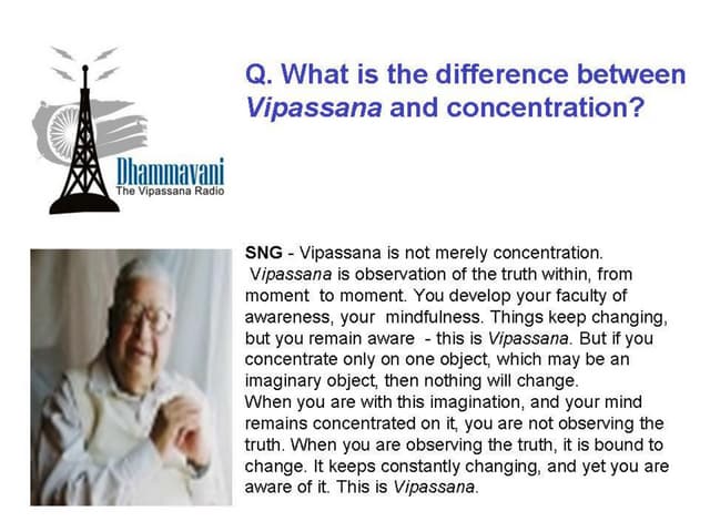 Difference between Concentration & Vipassana | PPT Difference between Concentration & Vipassana | PPT