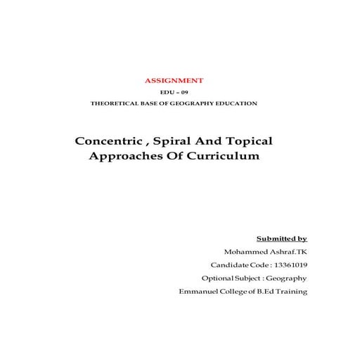 Concentric | DOCX | Primary Education | Education