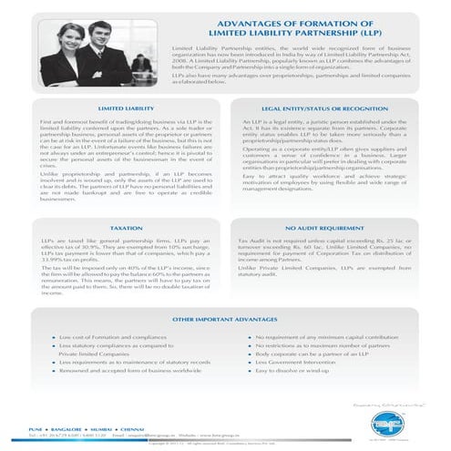 Concept & Advantages Of Llp | PDF | Legal Services Industry | Industries