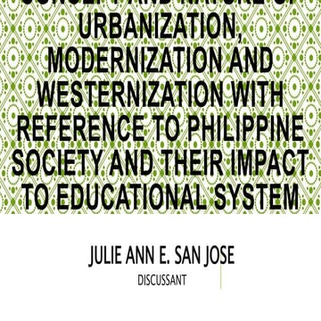Concept and nature of urbanization, modernization and modernization | PPTX
