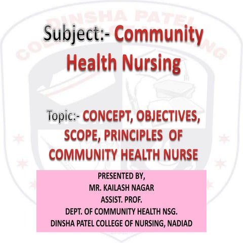 Concept and scope of community health nursing | PPSX