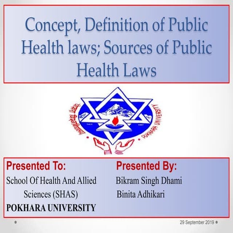 Concept, definition of public health laws | PPTX