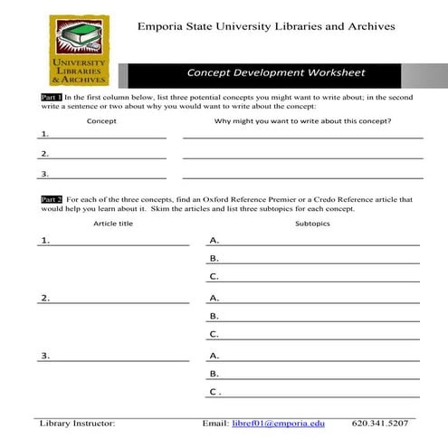 Concept development worksheet | DOCX