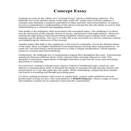 Concept Essay Examples. Loma Linda University | PDF
