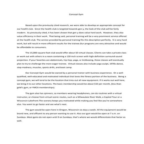 Concept gym project | PDF