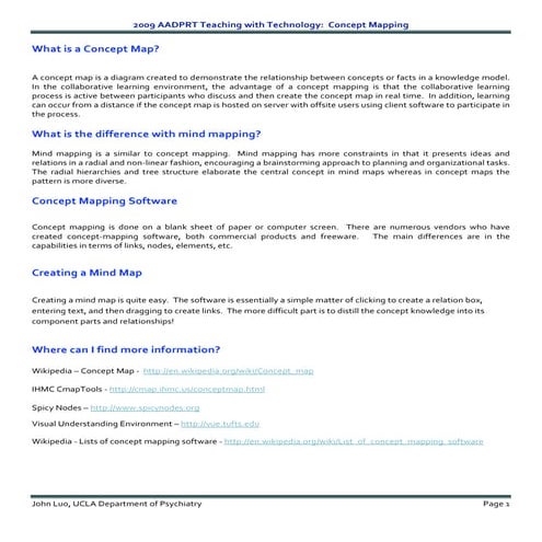 Concept Mapping Handout | PDF