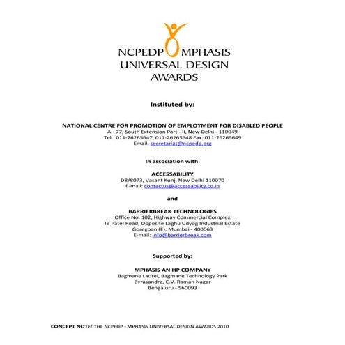 NCPEDP-MphasiS Universal Design Awards | DOC