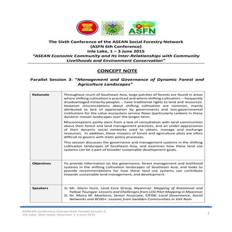 Concept note parallel session 3: ASFN 6th conference | PDF