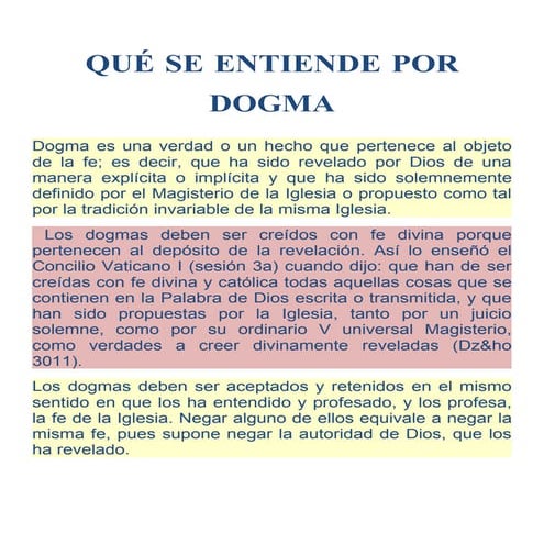 Concepto de dogma | DOC