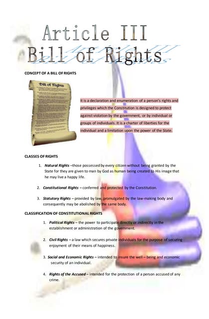 Bill of rights (lecture 3) | PPT | Law