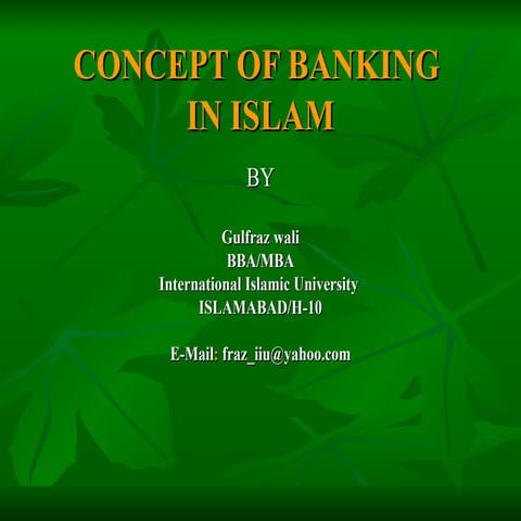 Concept of banking in islam | PPT