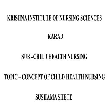 INTRODUCTION TO CHILD HEALTH | PPTX