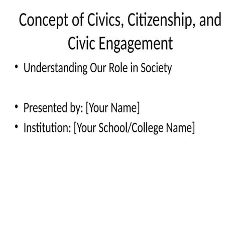 Civic responsibility and citizenship | PPTX