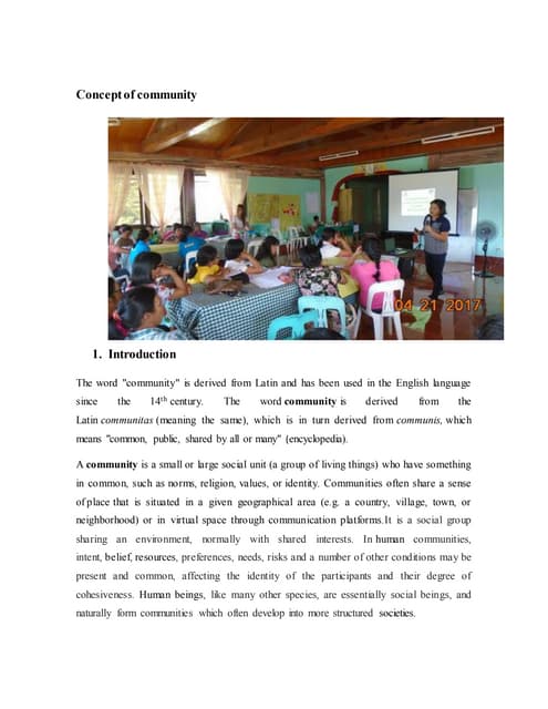 Concept of community | PPT