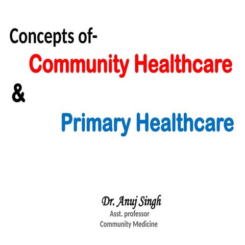 Concept of Community health & Primary Health care delivery. | PPTX
