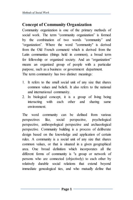 Phases of community organisation | PPTX
