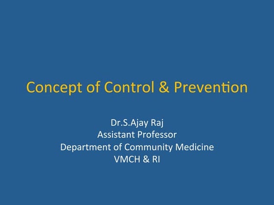 Concept of prevention and control of disease | PPTX | Infectious ...
