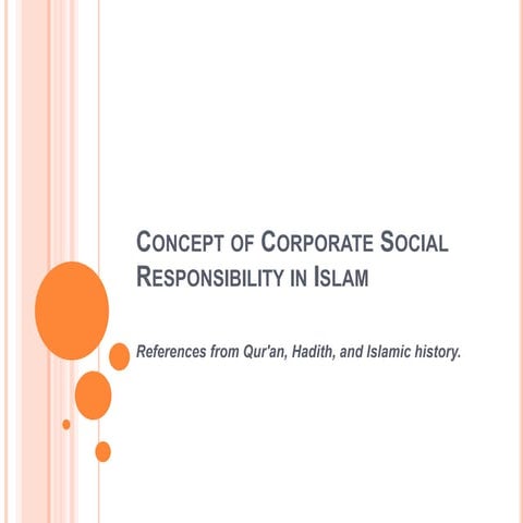 Concept of CSR in islam | PPTX