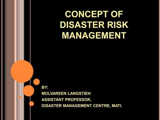 Concept of disaster, hazard, vulnerability, exposure, capacity | PPT