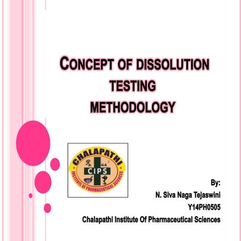 Concept of dissolution testing methodology | PPT