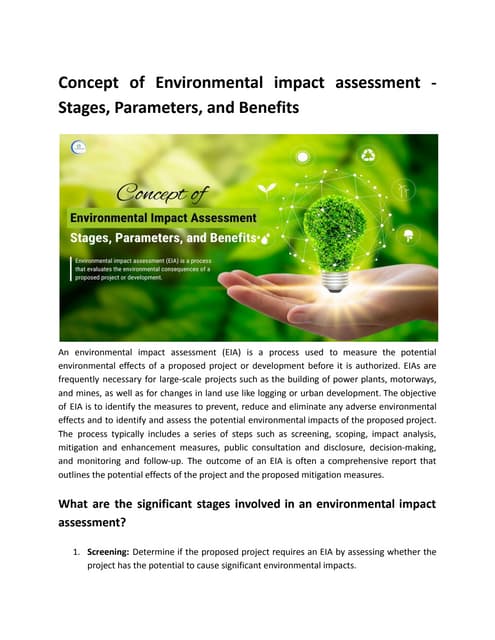 Environmental Impact Assessment Eia For Thermal Power Plants Pdf