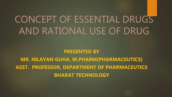 Rational drug use and essential drugs | PPT