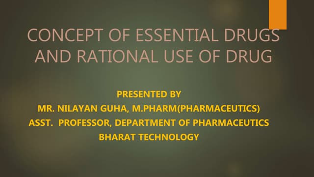 Essential drug concept & Rational drug use.pptx