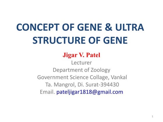 Gene structure and its characteristics | PPTX