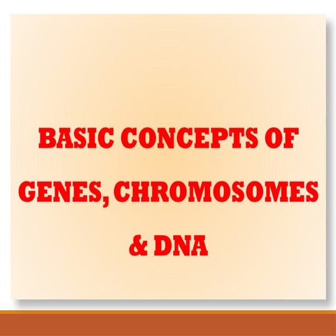 Introduction to genetics : Gene, DNA, Chromosomes | PPTX