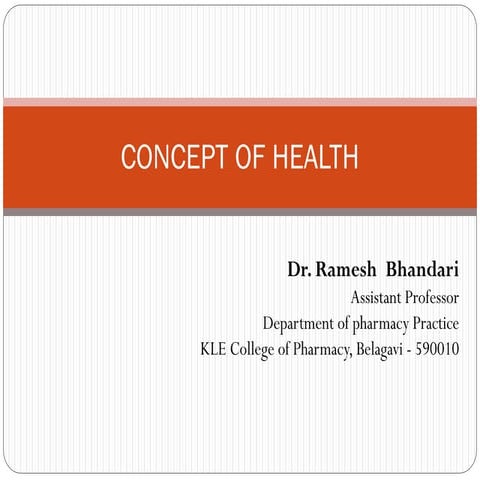 Concept, Dimension, Determinants, and Indicators of health | PDF
