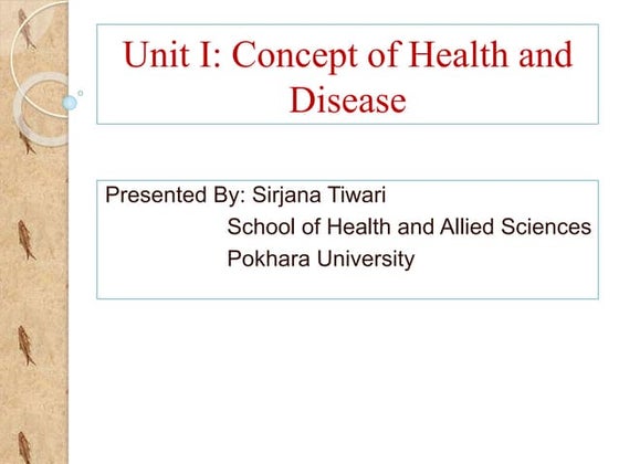 Concept of health and disease | PPT