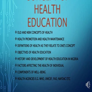 Concept of Health Education | PPTX
