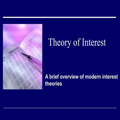Concept Of Interest economics classical, modern | PPT
