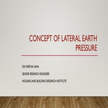 Geotech. Engg. Ch#04 lateral earth pressure | PDF