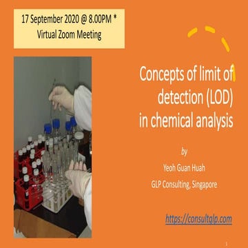 Concept Of Limit Of Detection Lod Pptx Chemistry Science