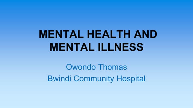 Mental Health and Wellbeing Orientation Lecture | PPTX