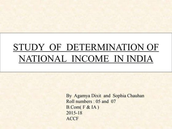 National Income Accounting, for class 12th | PPT
