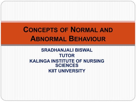 Concept of normal and abnormal behaviour 1 | PPTX