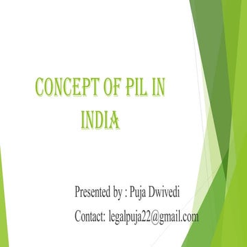 Concept of Public Interest Litigation in India. | PDF