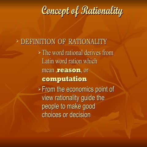 Concept of rationality | PPT