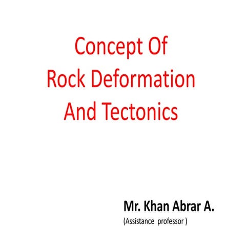 Concept of rock deformation and tectonics( Khan A.A) | PPTX
