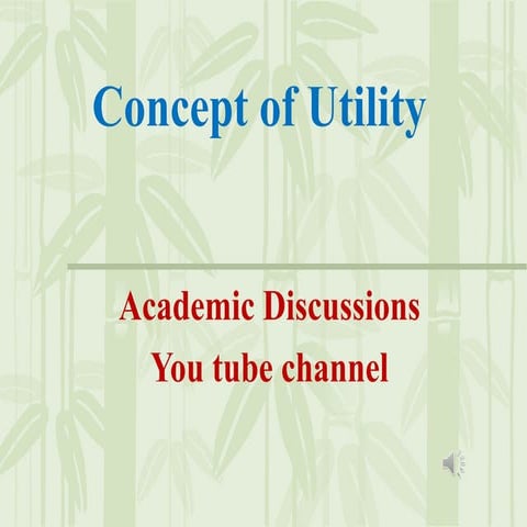 Concept of utility | PPTX