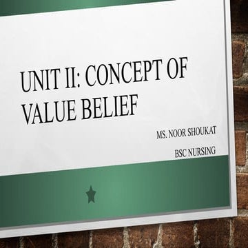 Concept of Value Belief- presentation ppt | PPTX